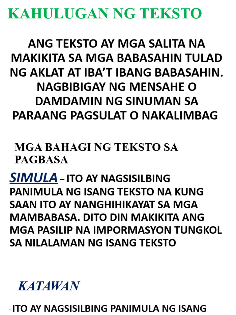 Pagbasa at Pagsusuri | PDF