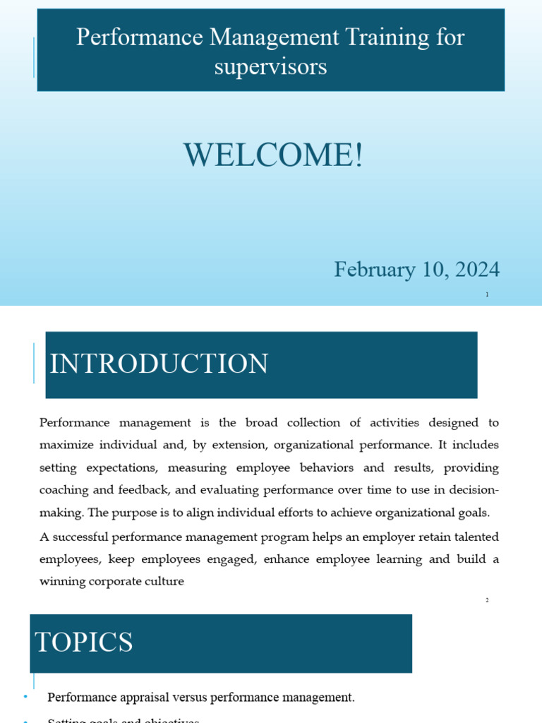 PresentationsPPT Performance Management Training | PDF | Performance Appraisal | Goal