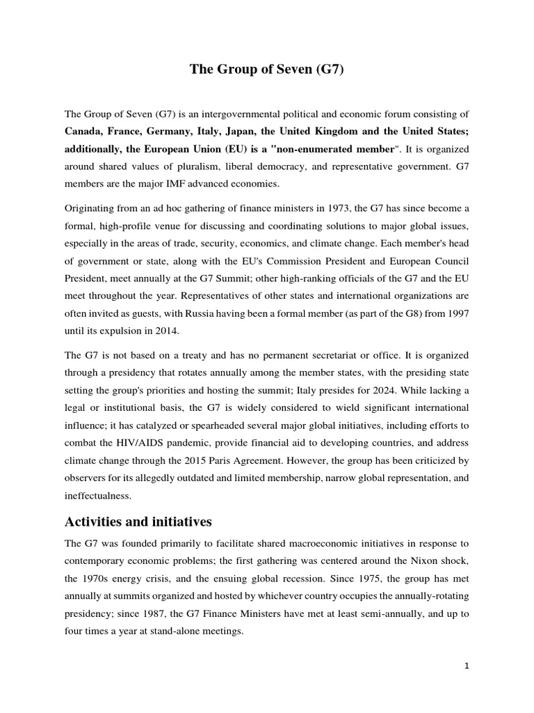 4.2 G7-Brics-Quad-Nato-Bimstec | PDF | Bric | International Relations