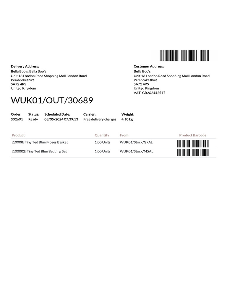 Picking Operations - Bella Boo's - WUK01 - OUT - 30689 | PDF