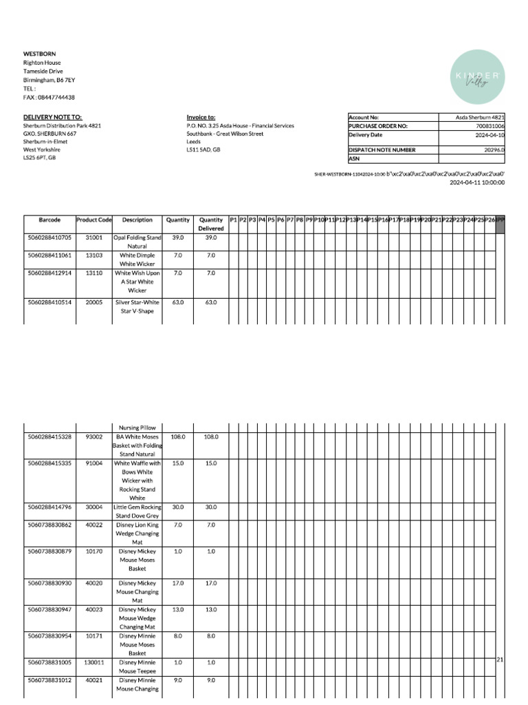 Delivery Note Amazon - 700831006 - WUK01 - OUT - 29854 | PDF