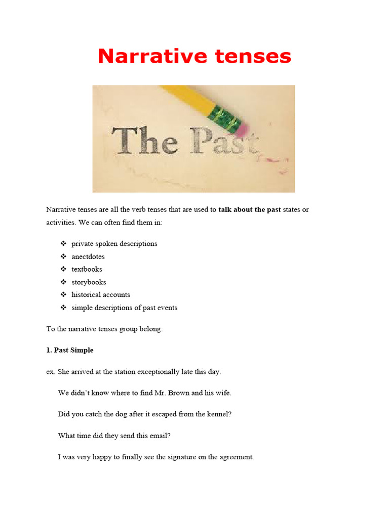 Narrative Tenses - Part 1 | PDF | Syllable | Grammar