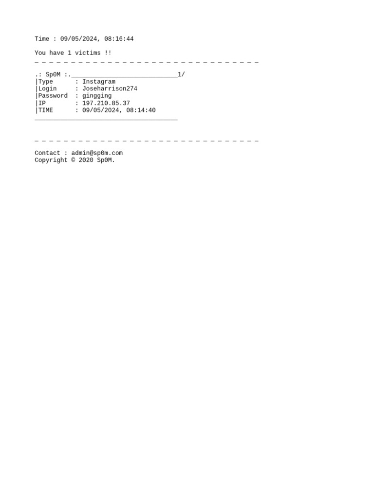 Sp0m Victims (2024 - 5 - 9) | PDF