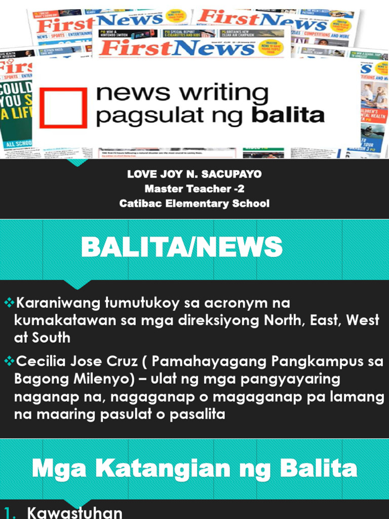 News Writing Filipino Love Joy N. Sacupayo | PDF