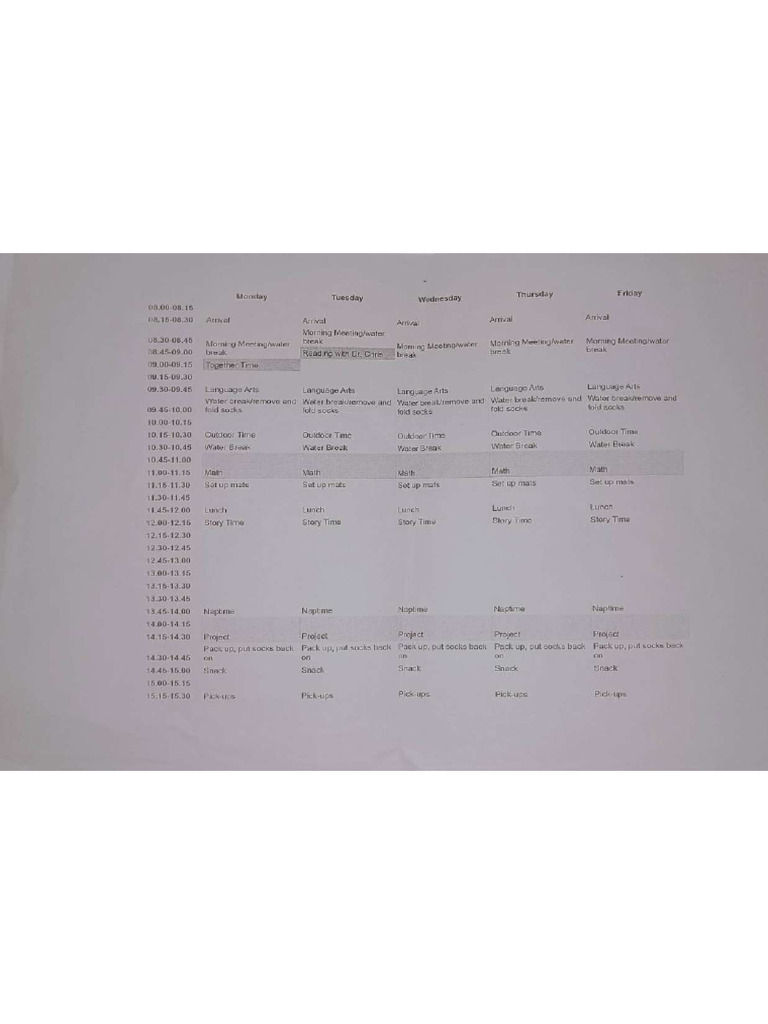 Time Table | PDF