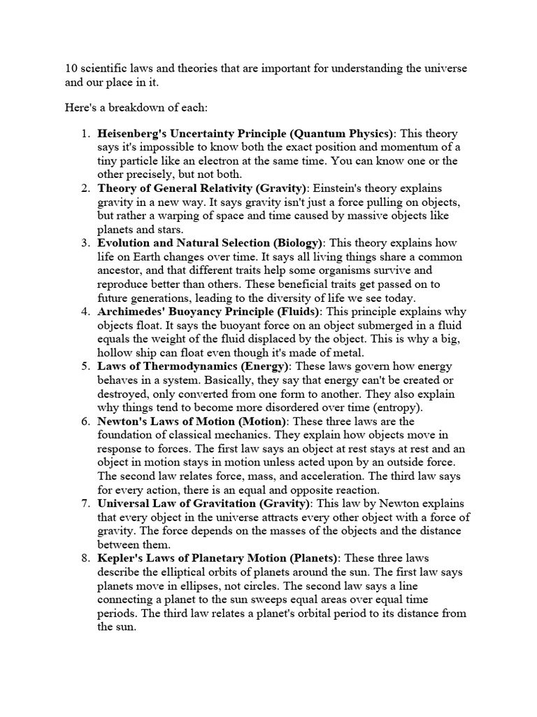 10 Scientific Laws and | PDF | Universe | Force