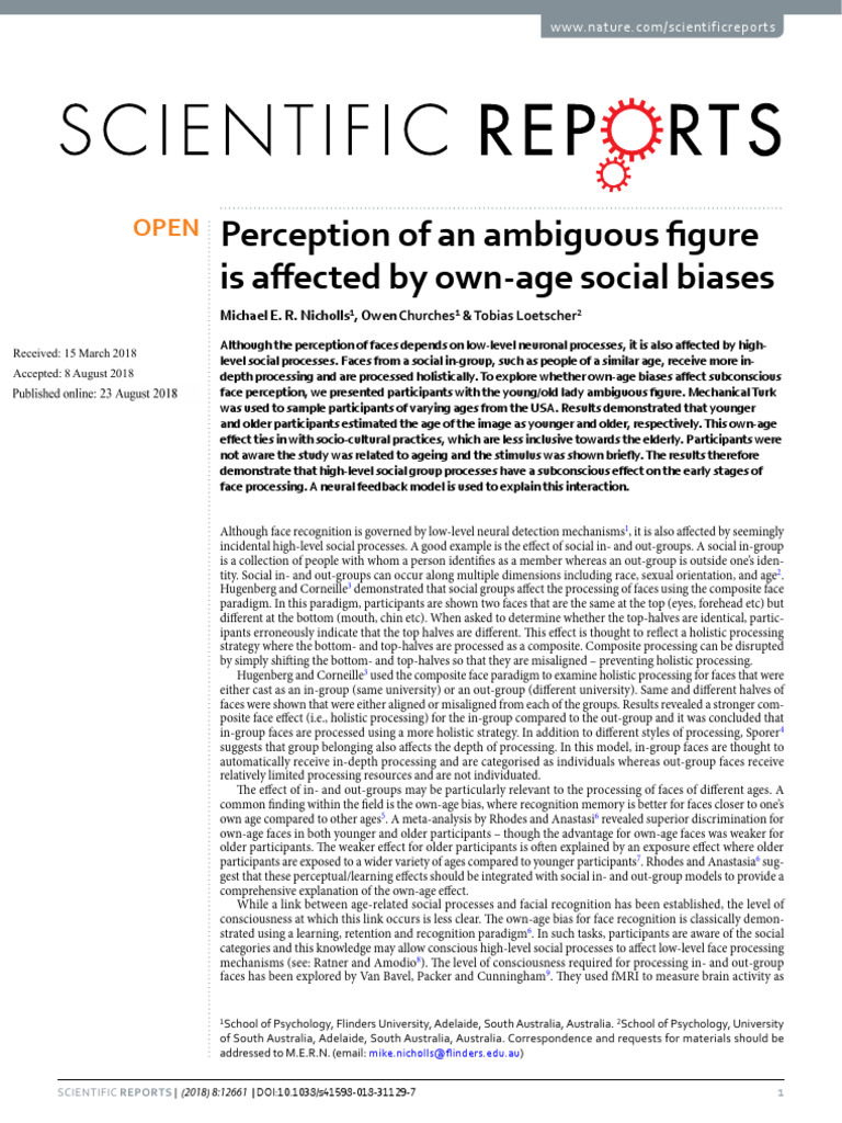 Perception of An Ambiguous Figure Is Affected by o | PDF | Perception ...