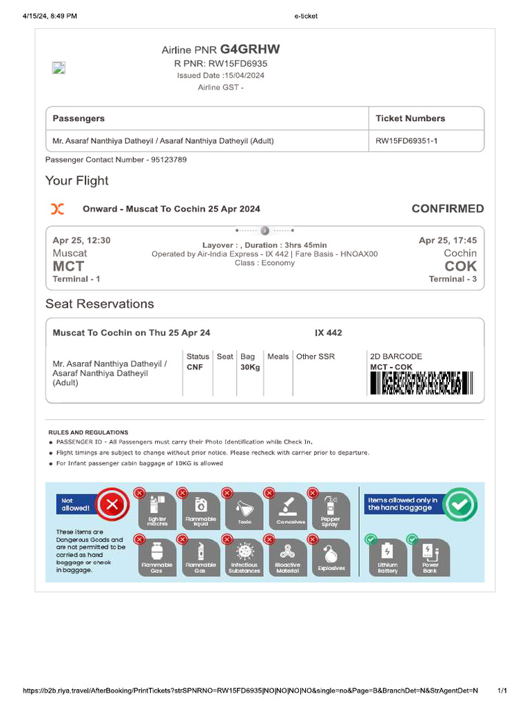 Asaraf Nanthiya Datheyil 25 Apr Mct Cok | PDF