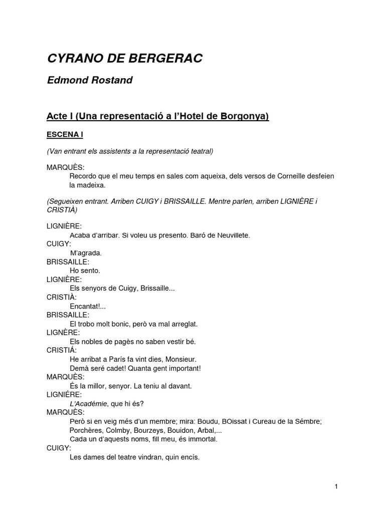 Cyrano de Bergerac | PDF