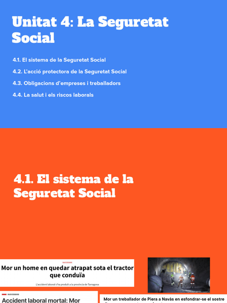 Unitat 4 - La Seguretat Social I Els Riscos Laborals | PDF