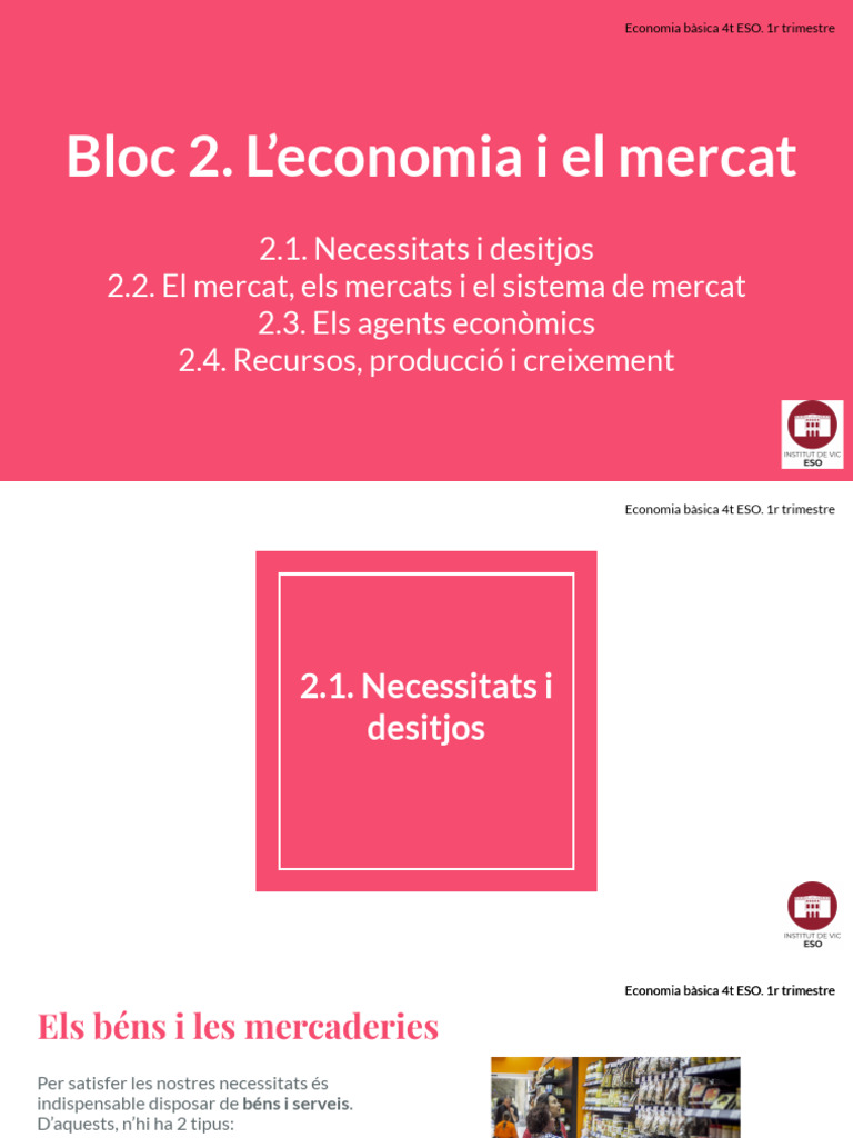 Bloc 2. Leconomia I El Mercat | PDF