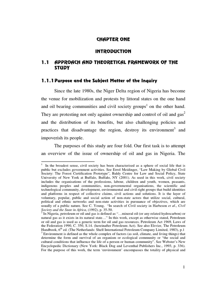 Approach and Theoretical Framework of The | PDF | Nigeria | Territorial ...