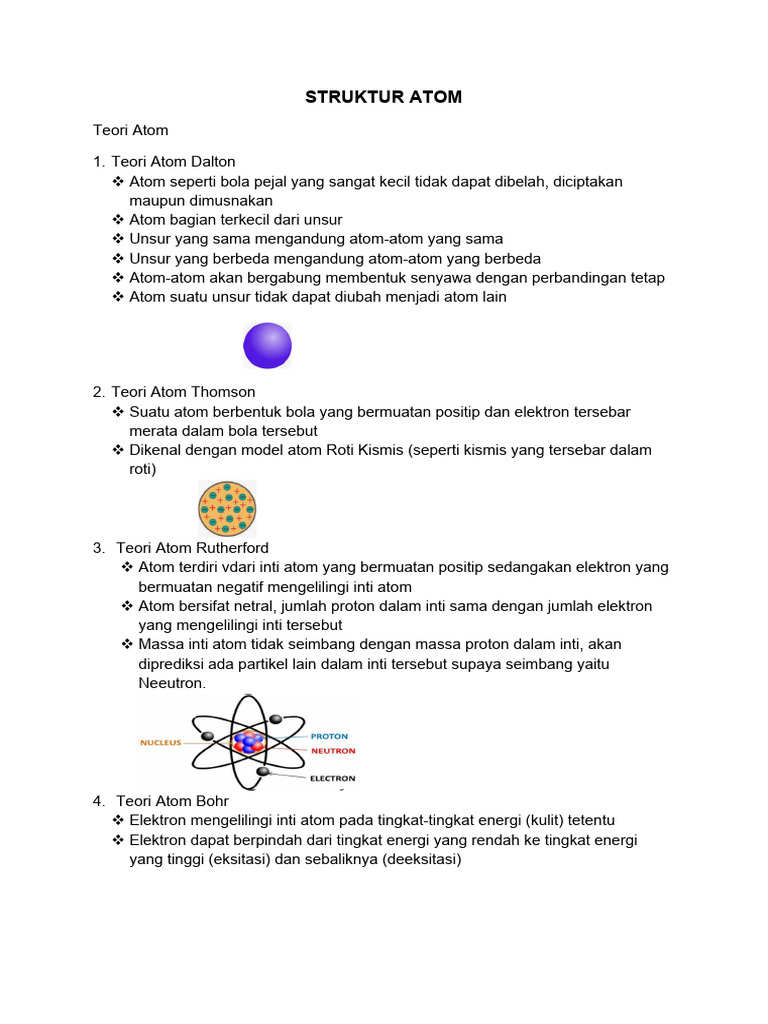 Teori dan Model Struktur Atom | PDF