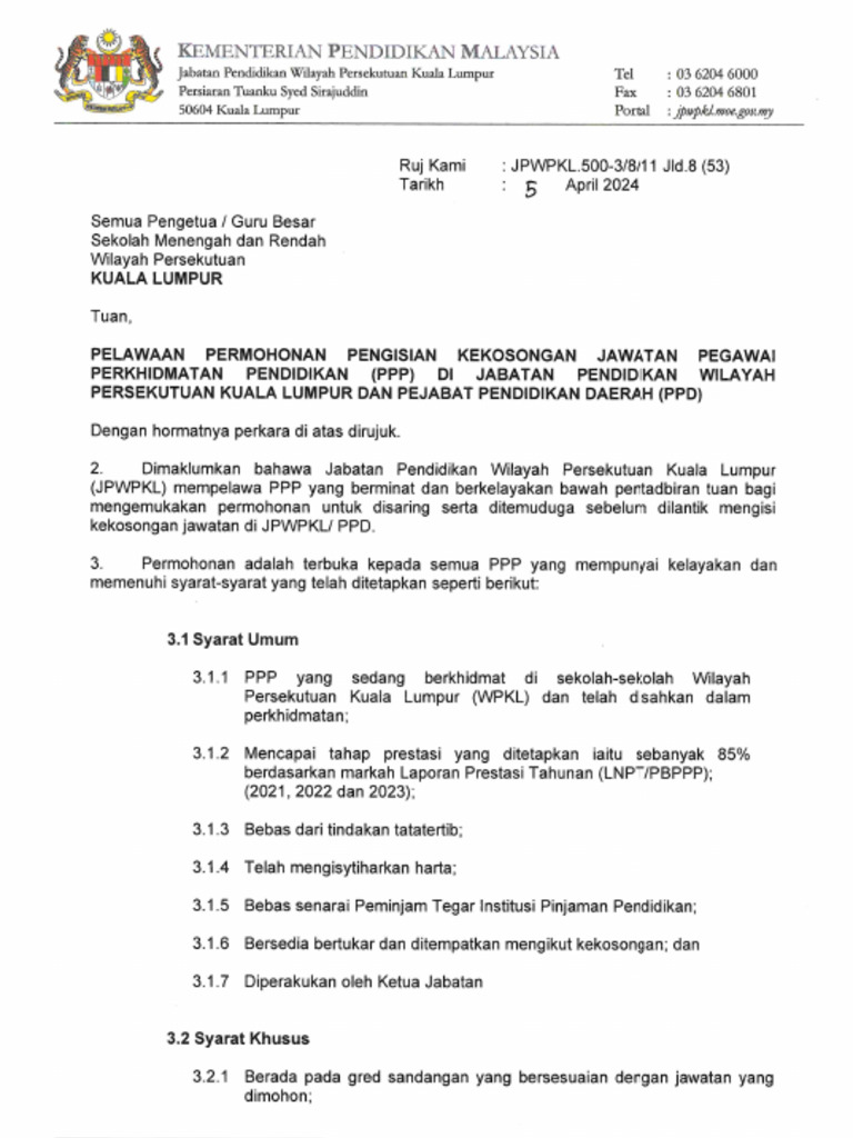 Siaran Iklan Pegawai JPWPKL Dan PPD | PDF