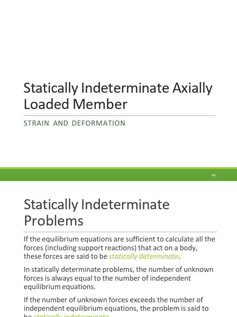 Statically Indeterminate Problems and Thermal Stress Lecture | PDF | Thermal Expansion ...