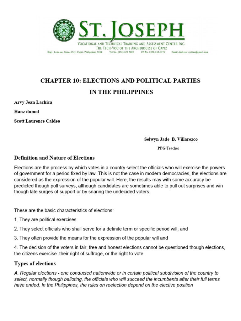 PPG Arvy Handouts | Download Free PDF | Voting | Elections