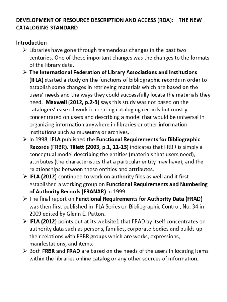 Rda Background | PDF | Libraries | Information Science