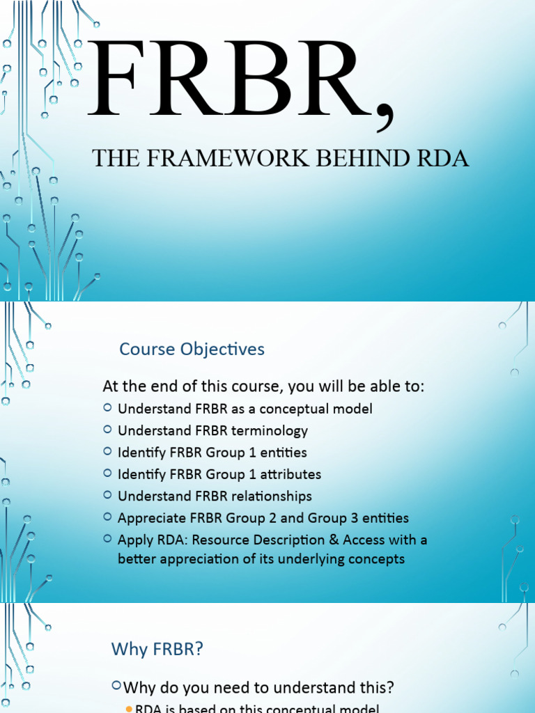 FRBR The Framework Behind RDA | PDF | Conceptual Model | Audiobook
