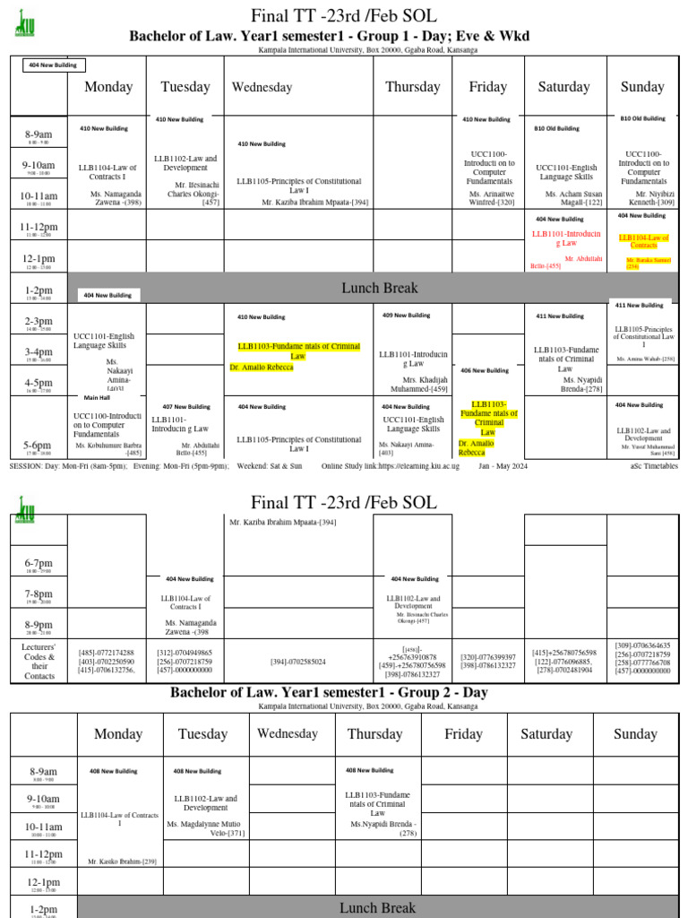 Sol Udergraduate Final TT 16th April | PDF | Justice | Crime & Violence