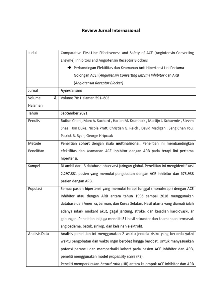 Review Jurnal - Comparative First-Line Effectiveness and Safety of ACE ...