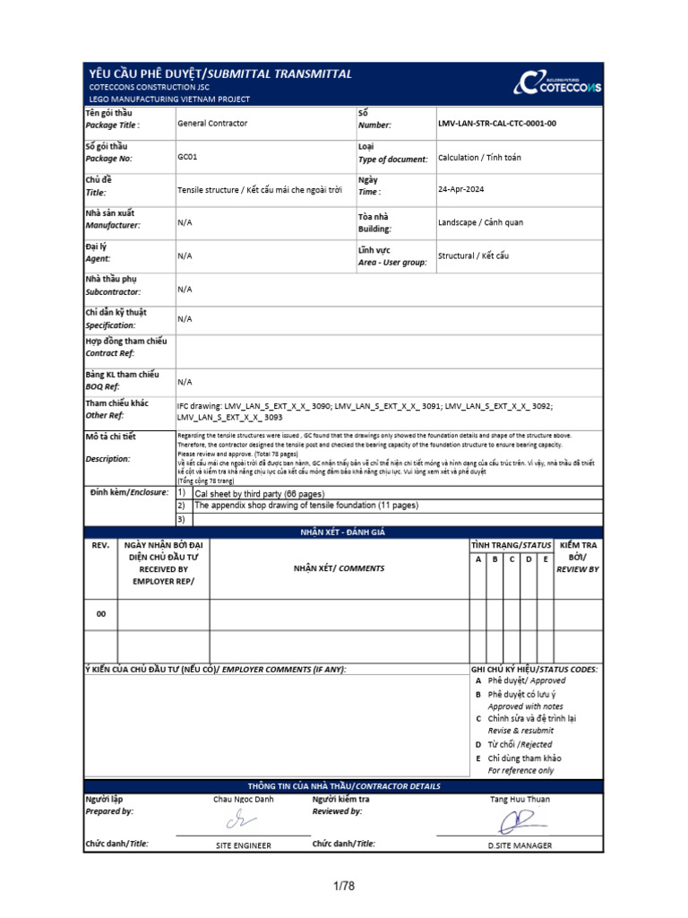 LMV-LAN-STR-CAL-CTC-0001-00-Tensile structure | PDF