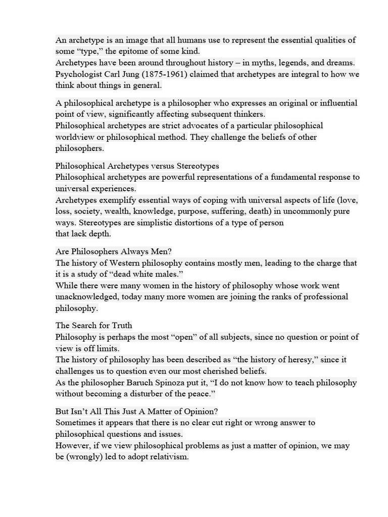 An archetype is an image that all humans use to represent the essential ...