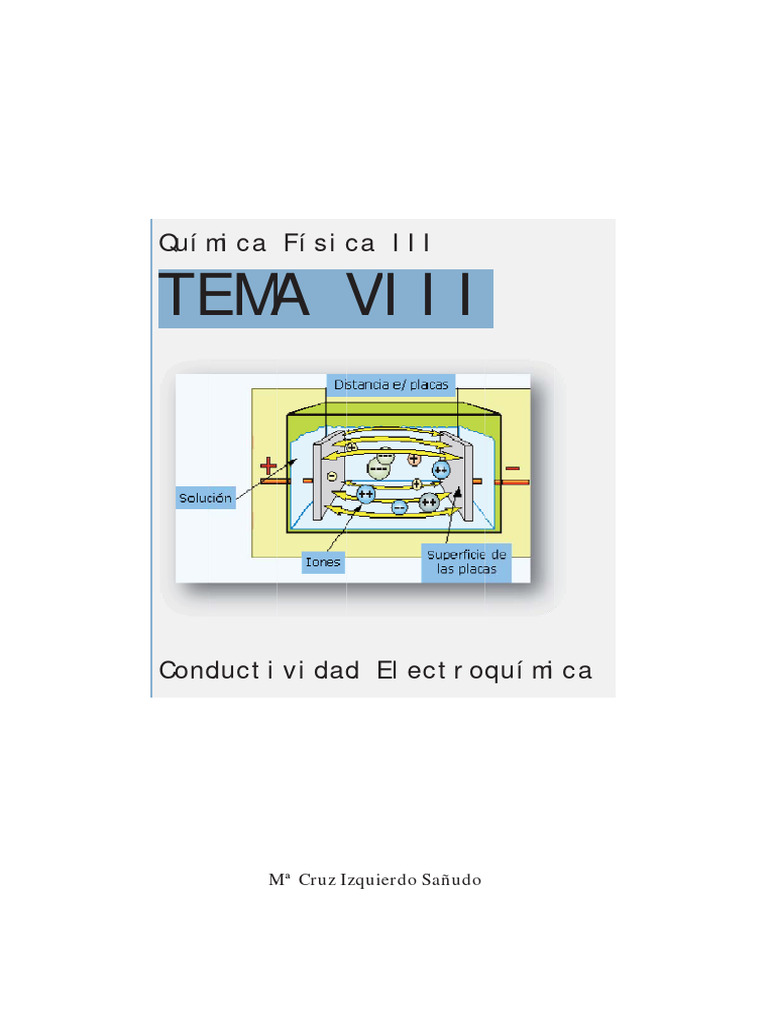 Tema_8_conductividad_electroquimica | PDF | Electroquímica | Resistividad Eléctrica y Conductividad