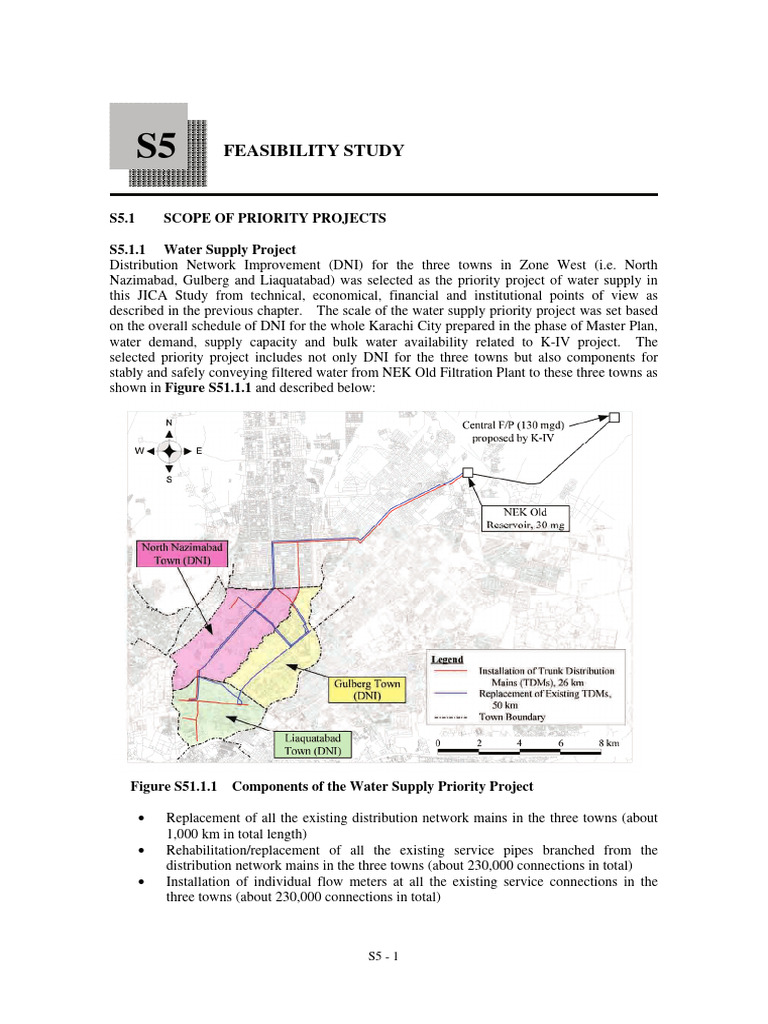 Feasibility Study: S5.1 Scope of Priority Projects S5.1.1 Water Supply Project | PDF | Sewage ...