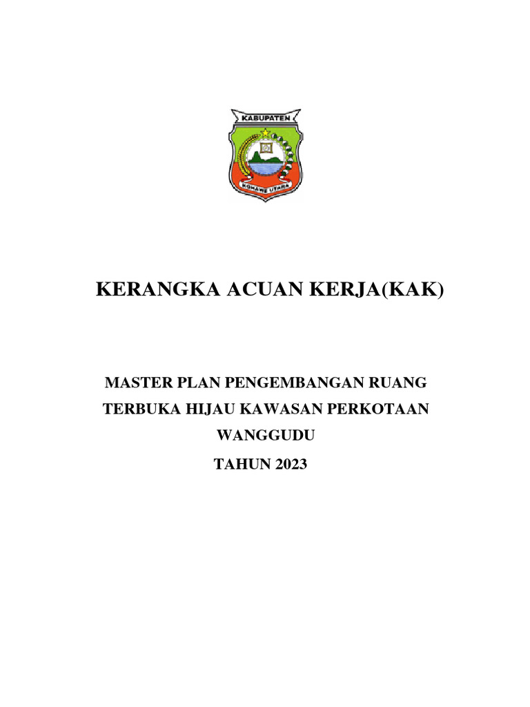 KAK MasterPlan RTH Wanggudu | PDF