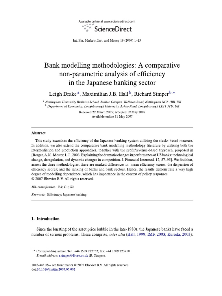 Bank Modelling Methodologies A Comparative | PDF