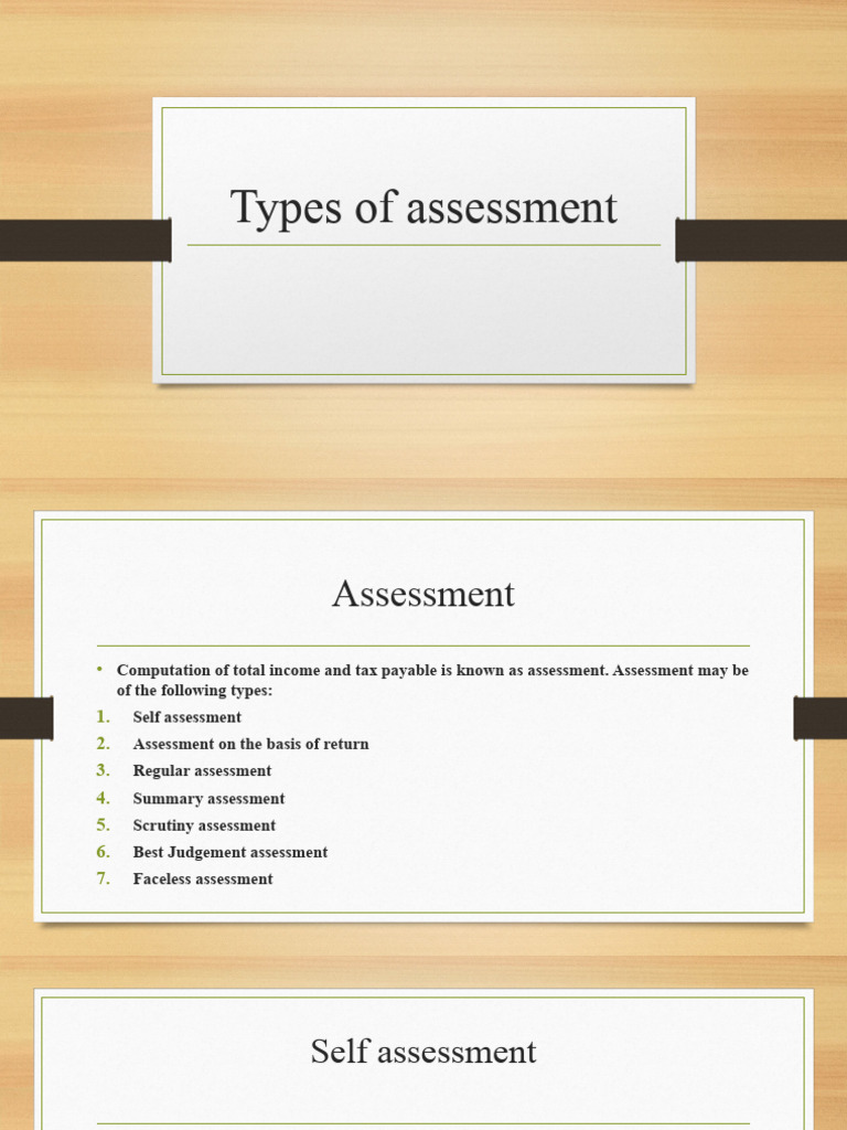 Types of Assessment | PDF | Taxes | Payments