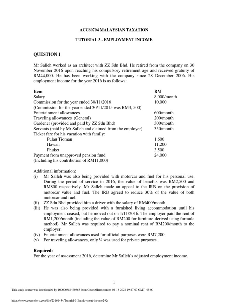 Employment Income Question Part 3 | PDF | Employment | Salary