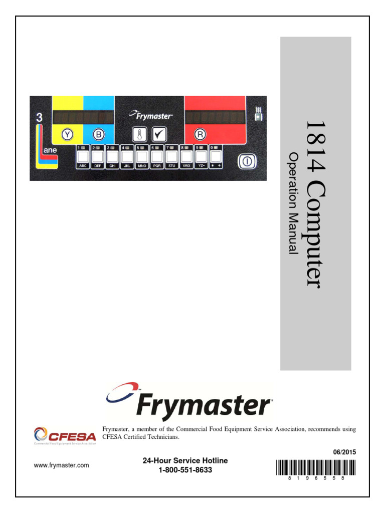FRITADEIRA PAINEL TRIPLE PLAY FRYMASTER Manual Técnico | PDF | Menu ...