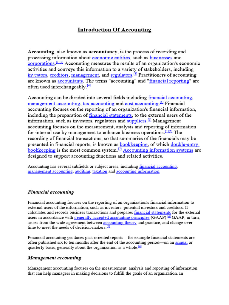 Introduction of Accounting | PDF | Accounting | Personal Computers