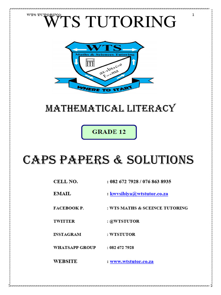2020 Wts 12 Maths Lit Q & S | Download Free PDF | Learning