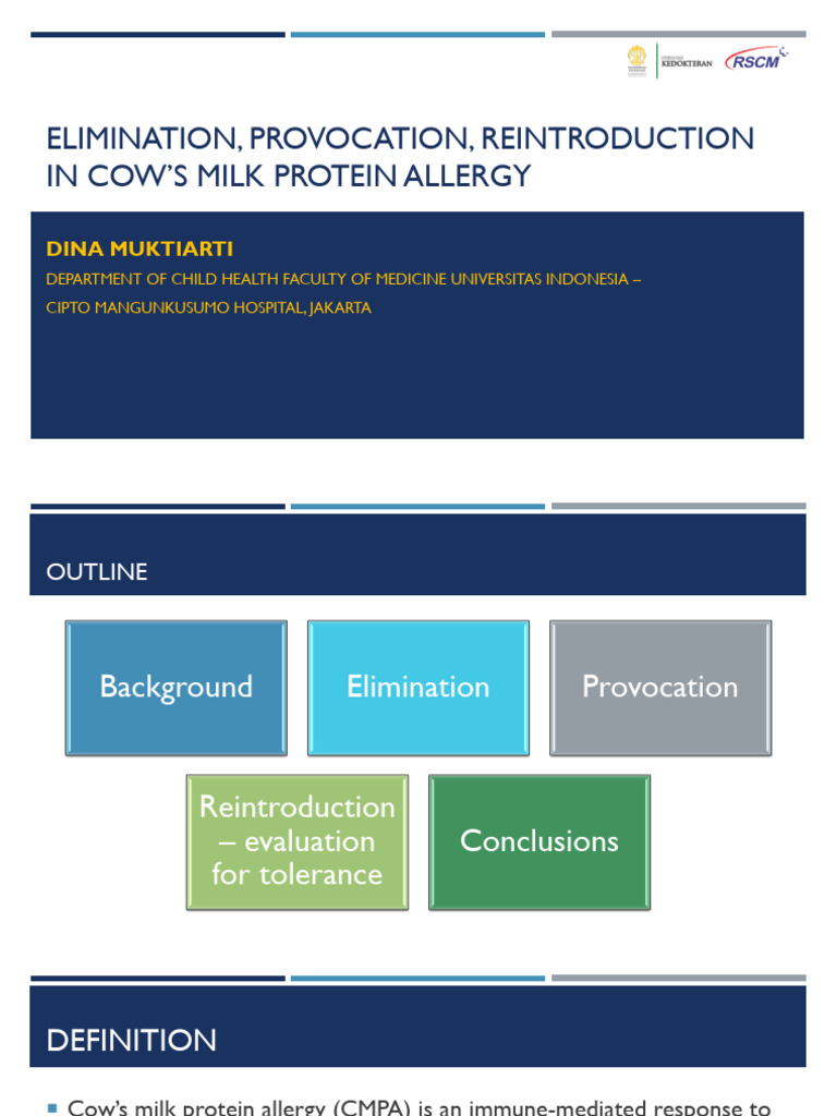 Elimination, Provocation, Reintroduction in Cow's Milk Protein Allergy ...