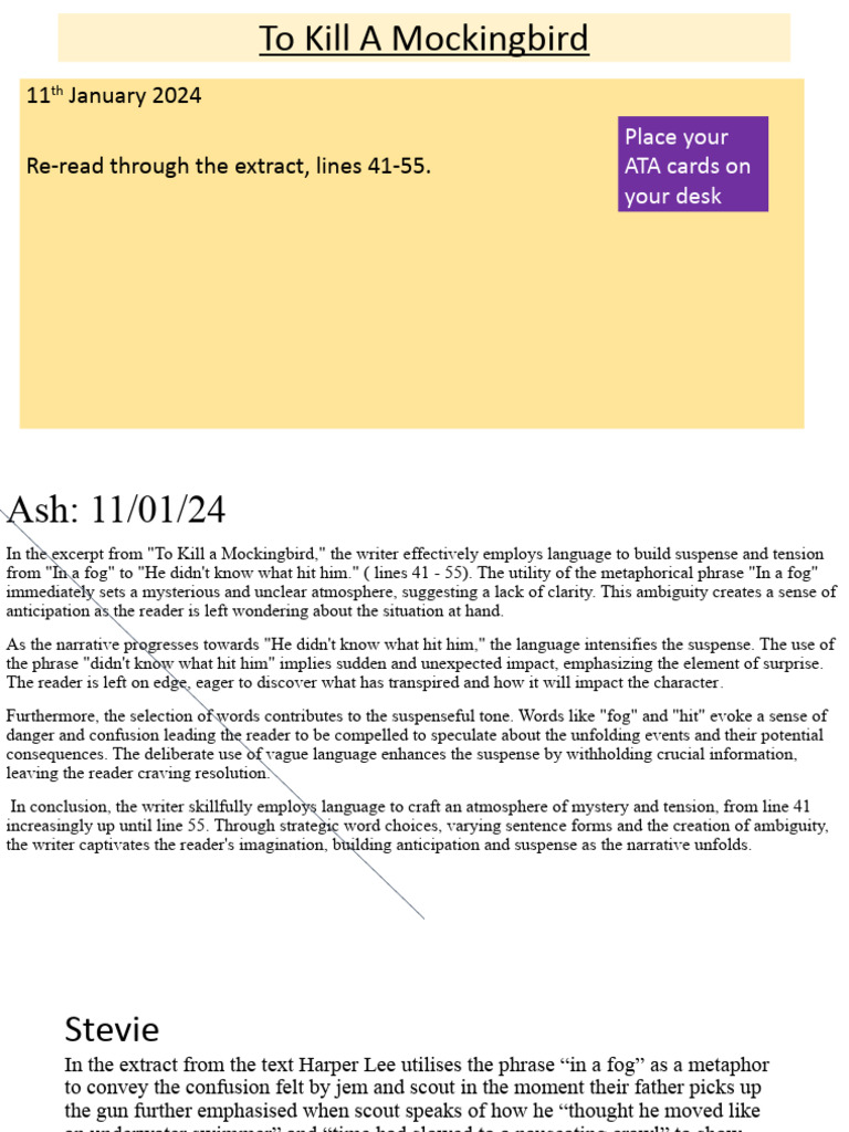 "Analyzing Suspense in Mockingbird" | PDF | To Kill A Mockingbird
