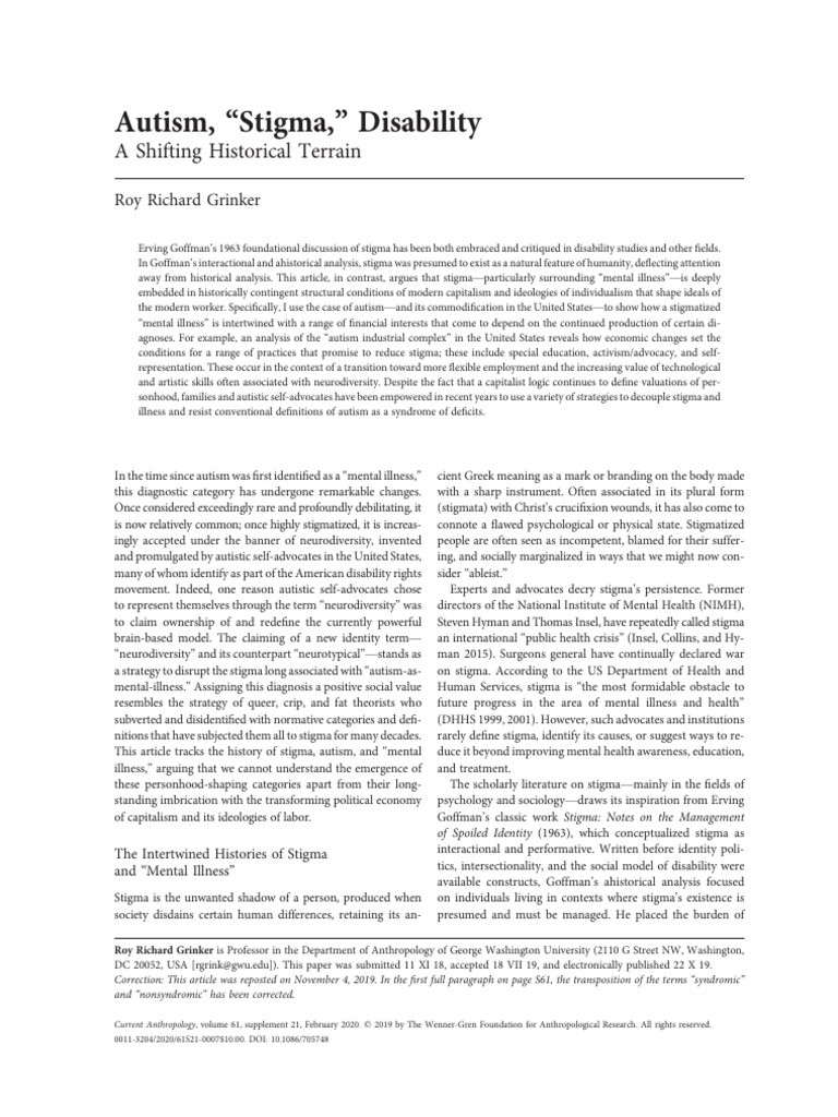 Labeling Theory (Erving Goffman) | PDF | Social Stigma | Mental Disorder
