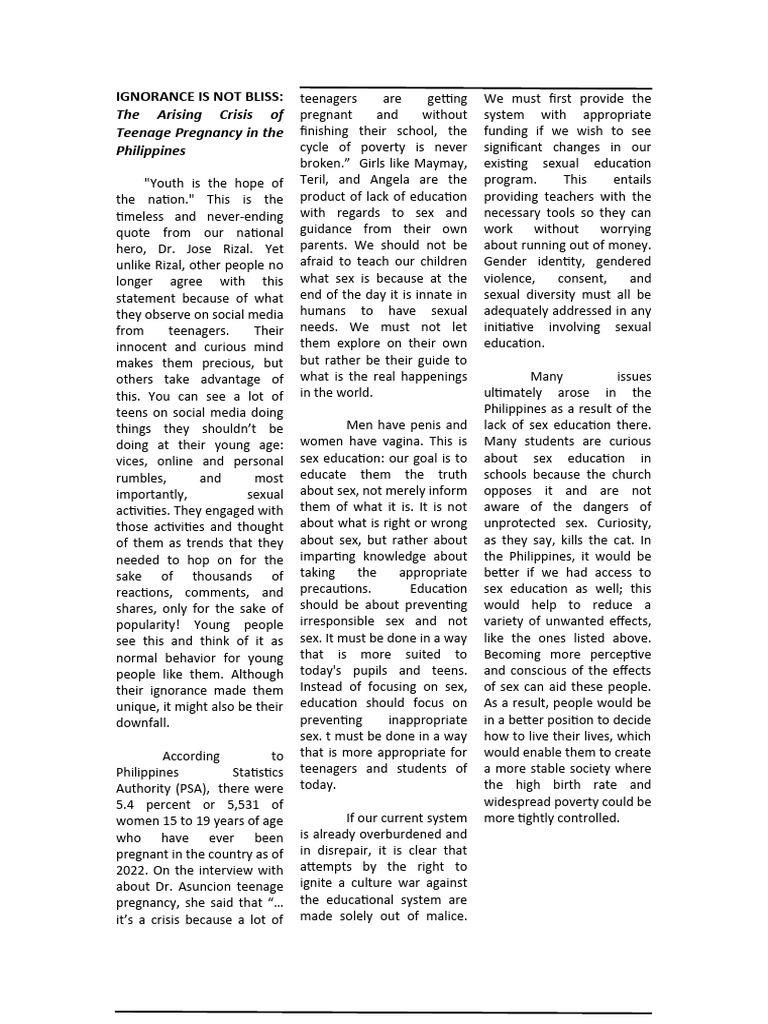 Editorial Pdf Sex Education Adolescence