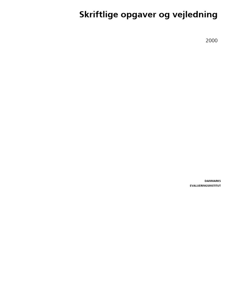Skriftlige Opgaver Og Vejledning | PDF