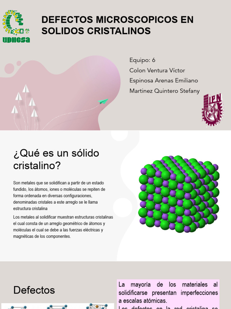 Defectos en Solidos Cristalinos | PDF | Dislocación | Cristal