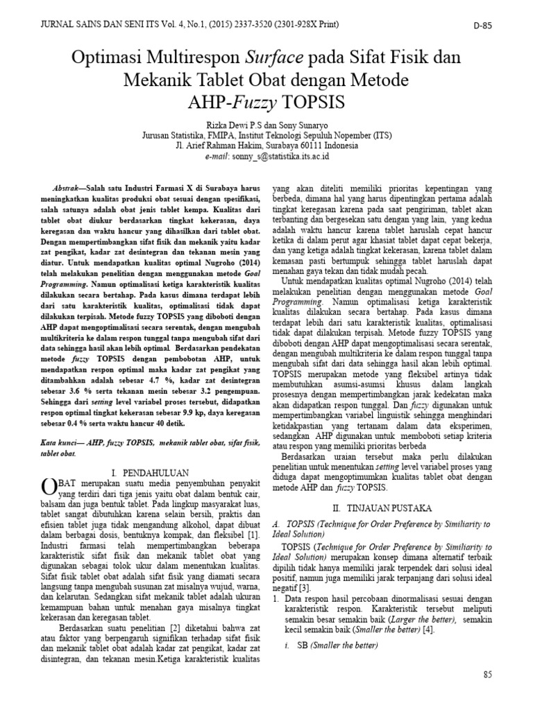 ID Optimasi Multirespon Surface Pada Sifat Fisik Dan Mekanik Tablet ...