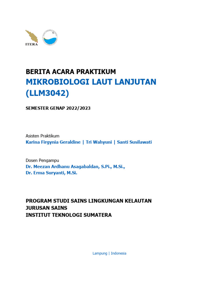 BAP FINAL Praktikum Mikrobiologi Laut Lanjutan 2023 | PDF
