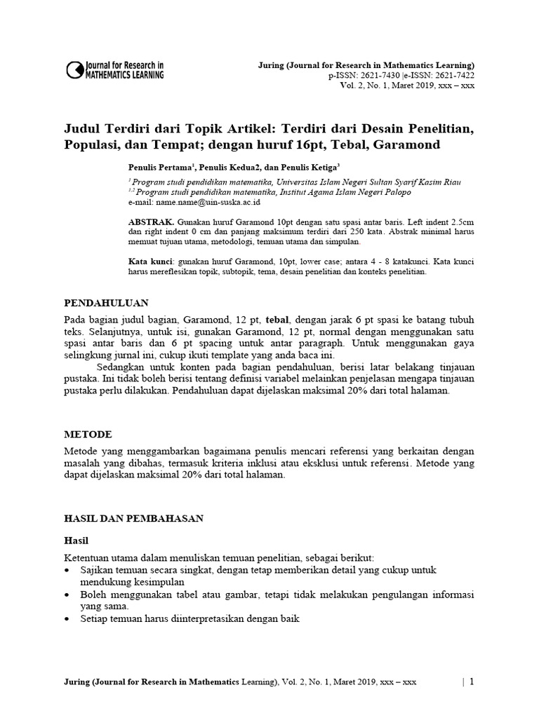 Template Jurnal JURING | PDF
