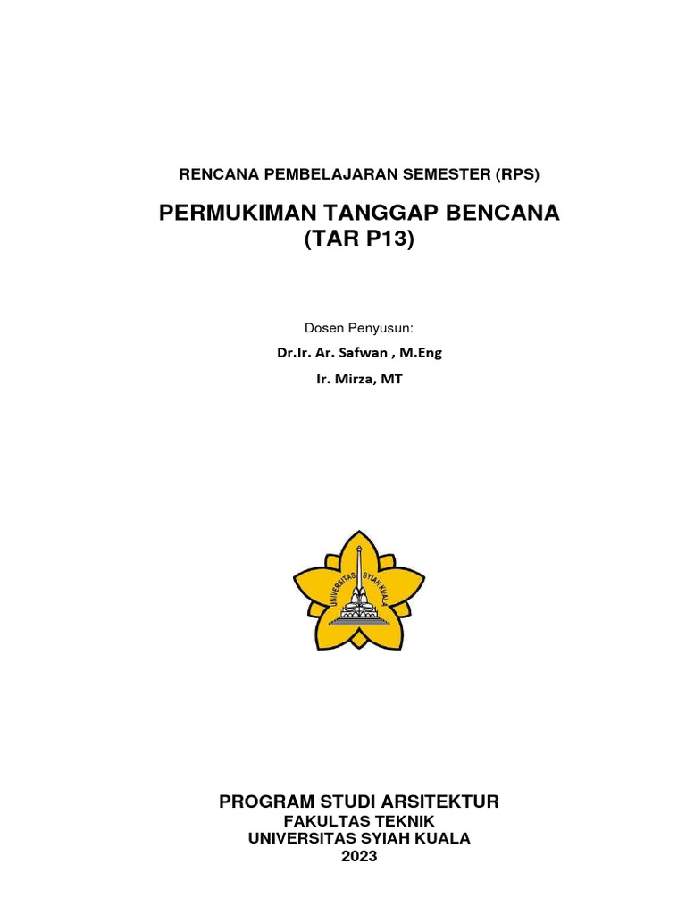 RPS Permukiman Tanggap Bencana 2023 | PDF