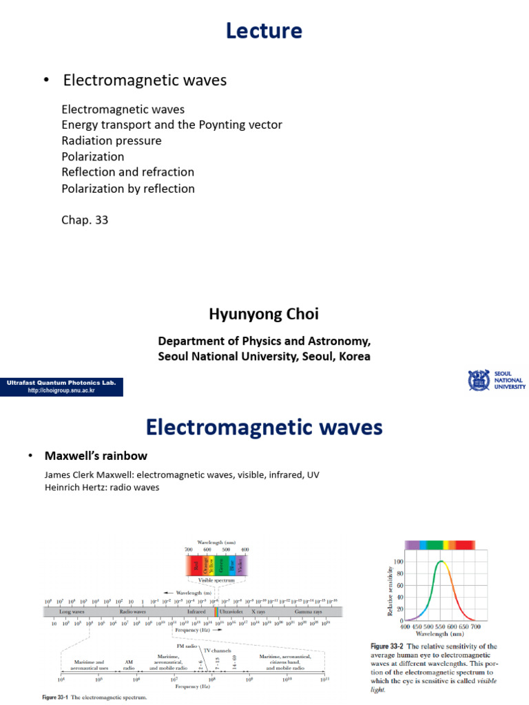 Lecture13 Electromagnetic Waves Upload | PDF | Electromagnetic Radiation | Polarization (Waves)