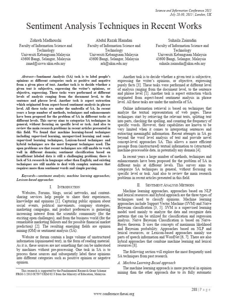 Sentiment Analysis | PDF | Machine Learning | Cognitive Science