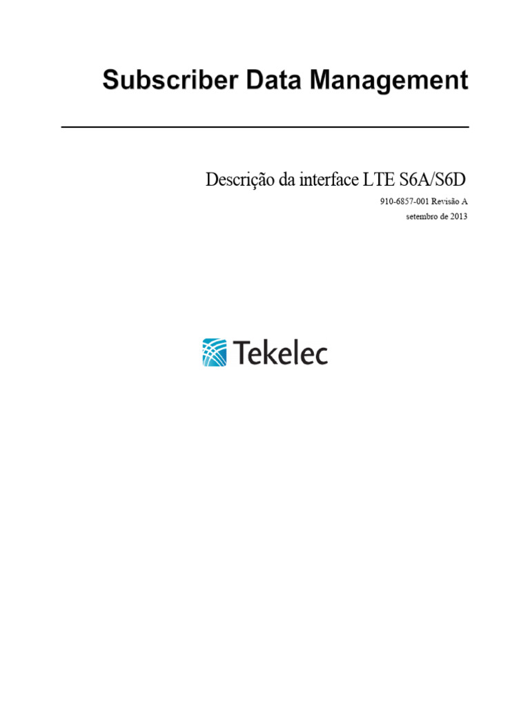 Descrição Da Interface LTE S6A | PDF | Protocolos da internet | 3G