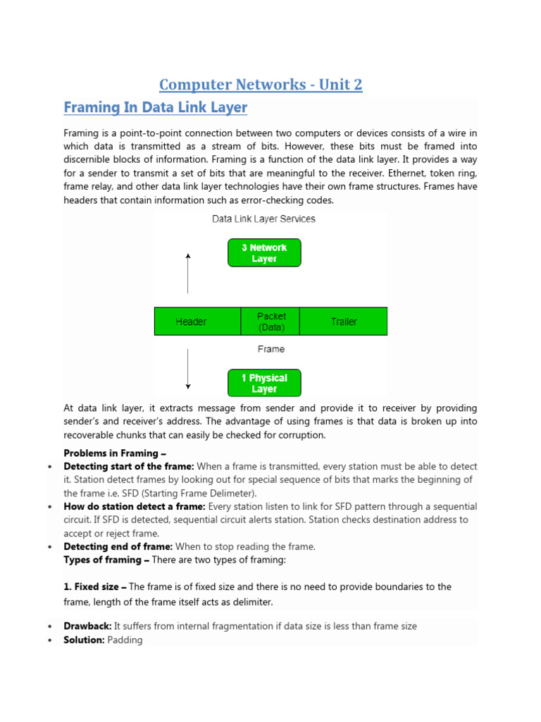 Unit 2 CN | PDF | Error Detection And Correction | Channel Access Method