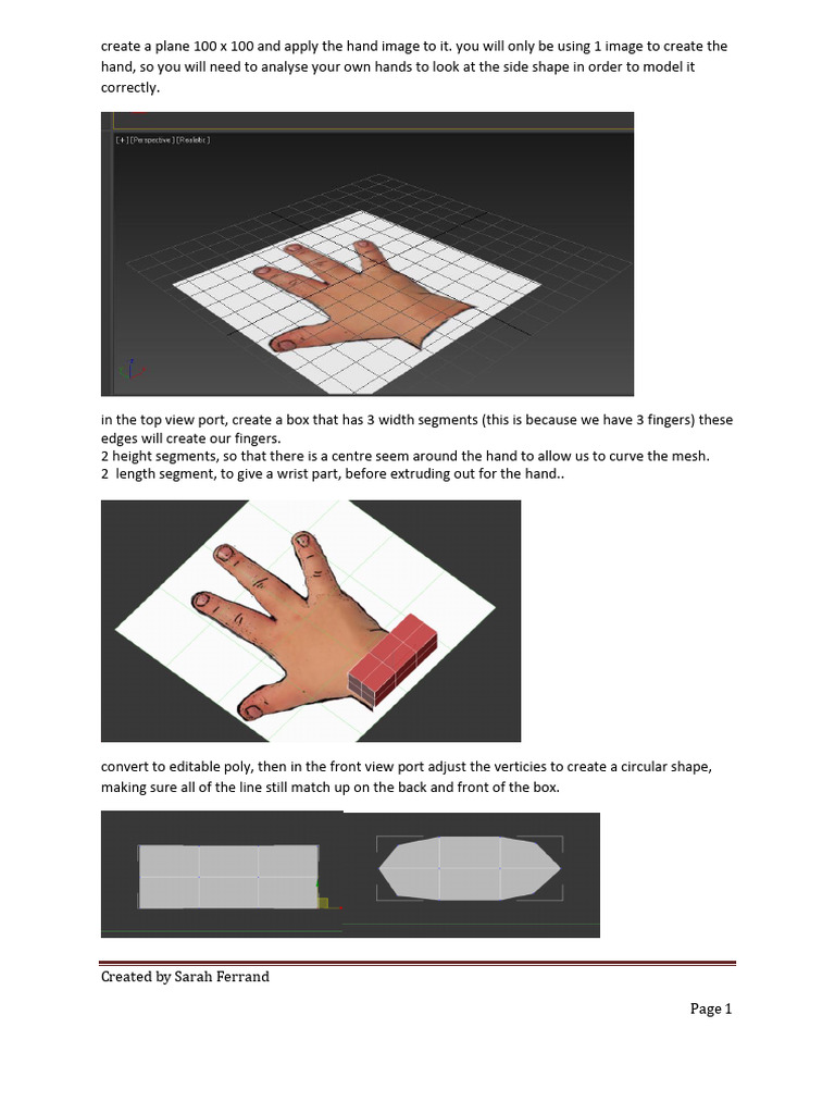 Making The Hand - 1 | PDF | Hand | Vertex (Geometry)